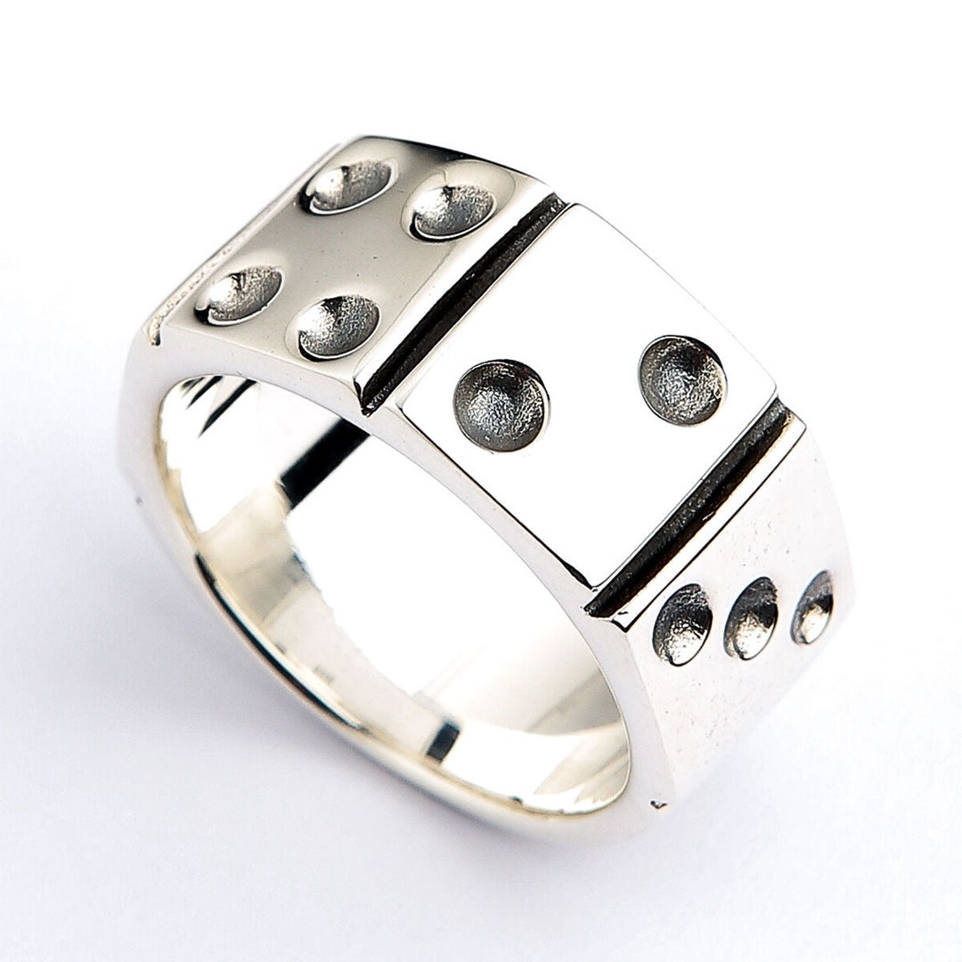Custom Dice Ring Sterling Silver Band Ring Men's Band - Etsy