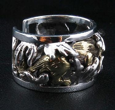 Japanese Tiger Ring Yllow Gold Ring Sterling Silver Ring | Etsy