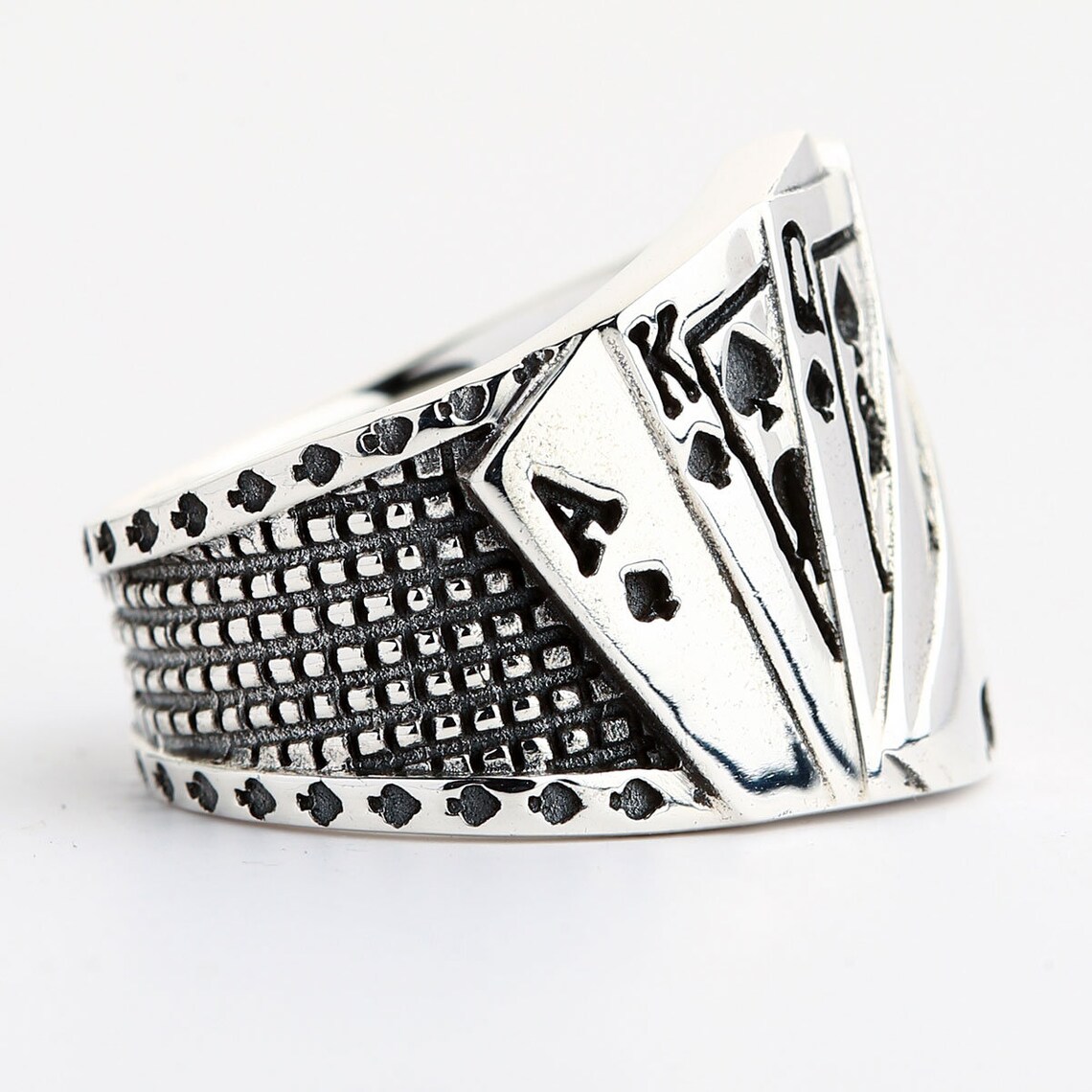 Jugando Card Ring Poker Ring 925 Sterling Silver Ring de - Etsy España