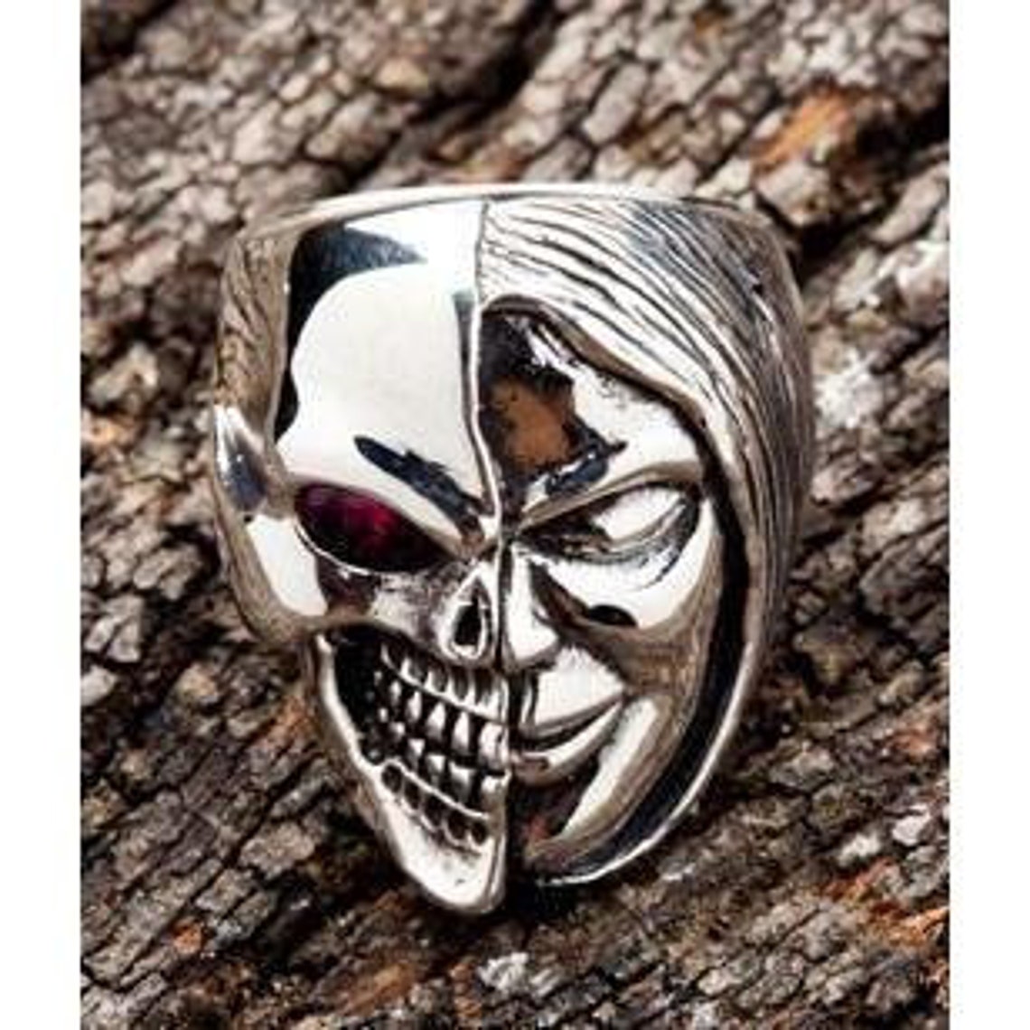 Two Face Skull Devil Ring - Etsy