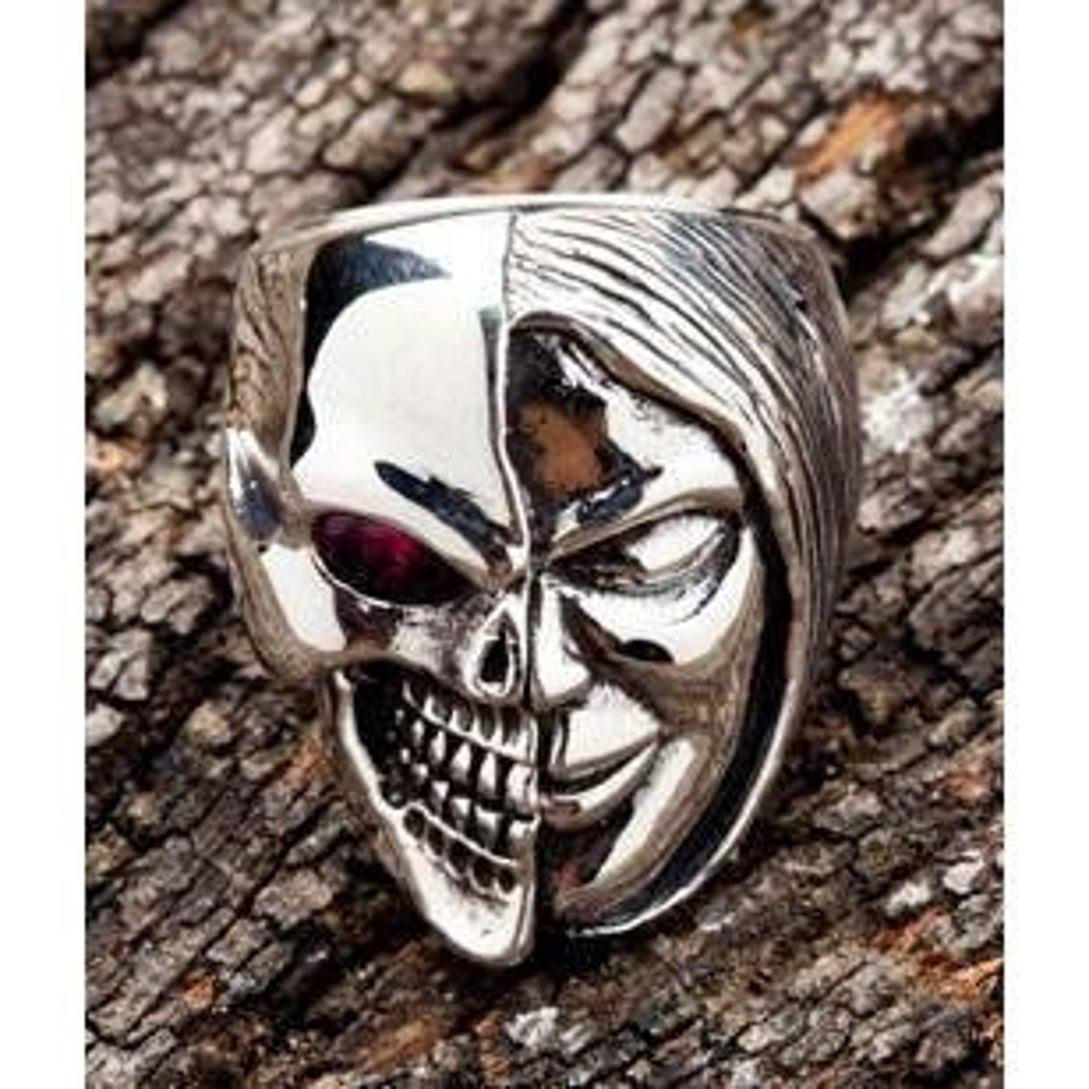 Two Face Skull Devil Ring - Etsy