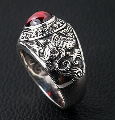 Men's Ruby Ring Sterling Silver Mens Ring Japanese Koi | Etsy