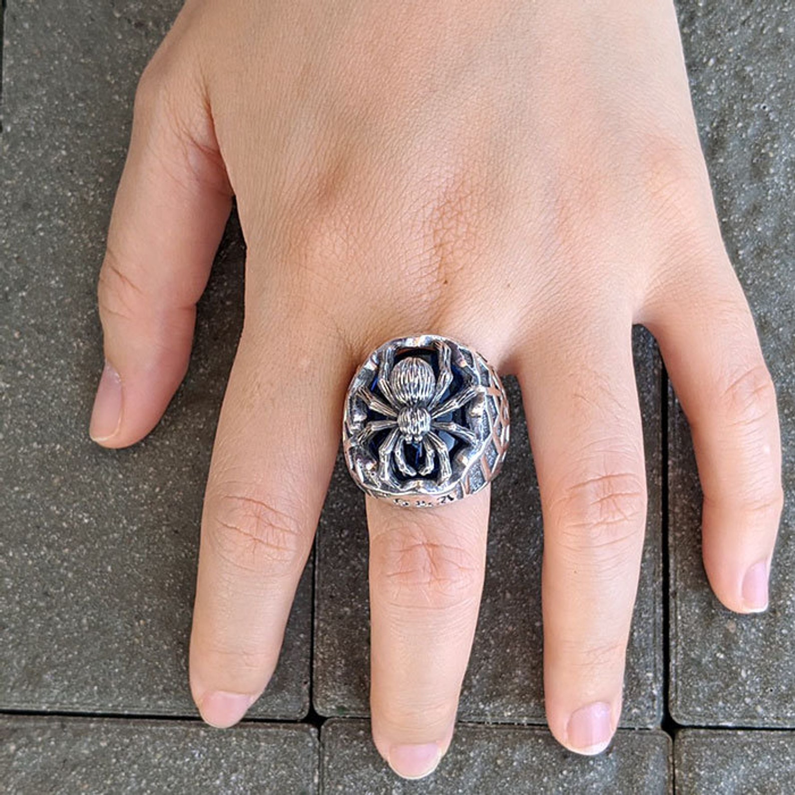 Spider Ring Silver Gothic Ring Animal Ring 925 Sterling - Etsy