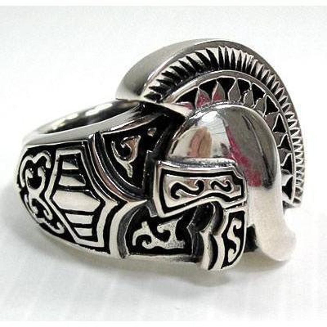 Sterling Silver Roman Warrior Helmet Ring - Etsy