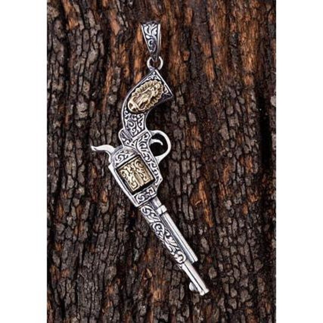 Mexican Gun Pendant Mary Angel Pendant Sterling Silver & - Etsy