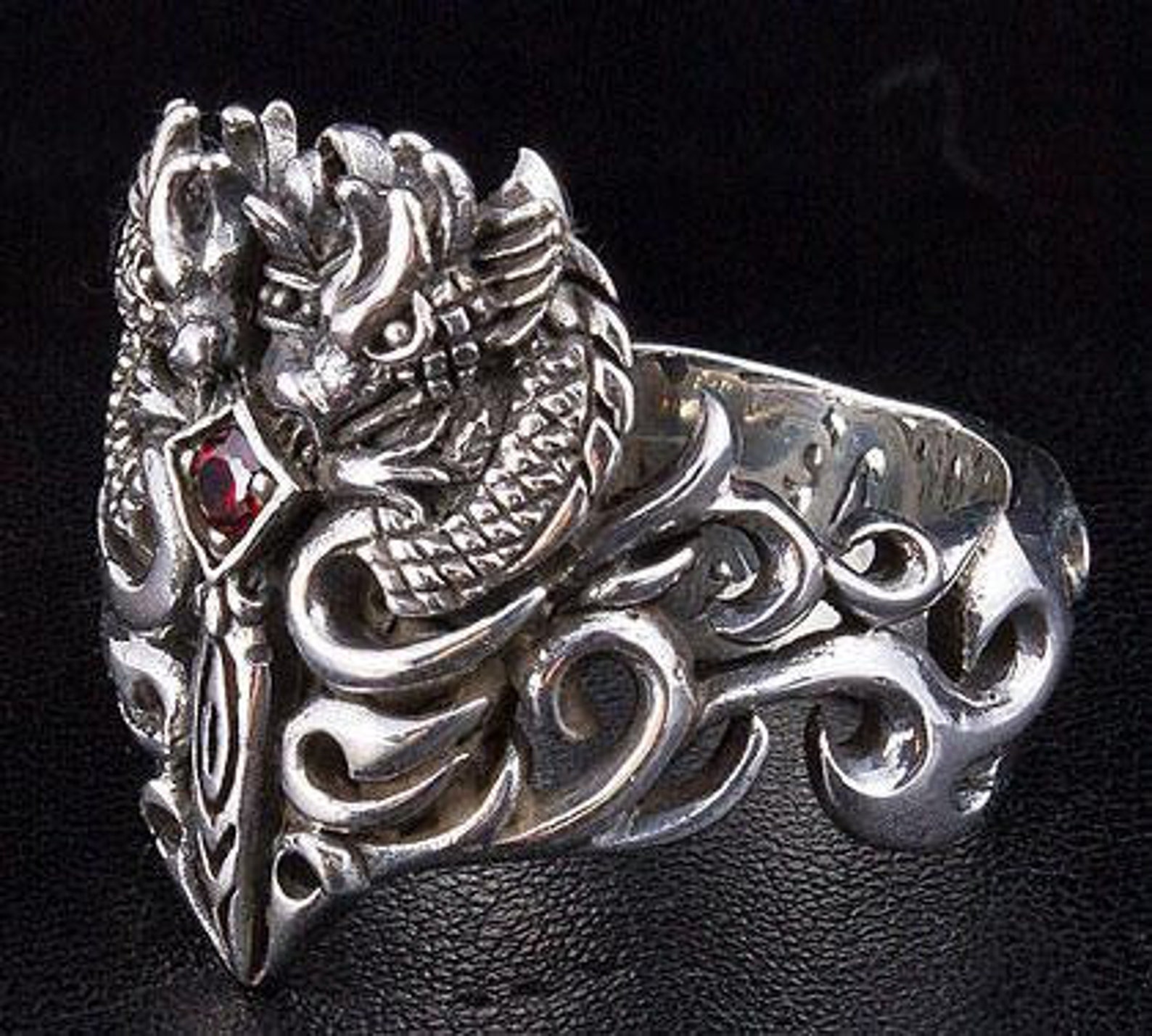 Silver Dragon Ring Medieval Ring Gothic Ring Men's - Etsy