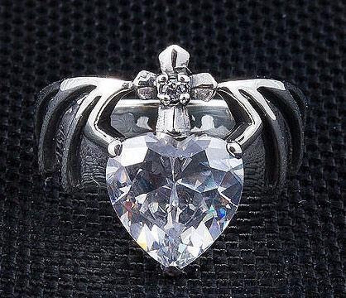 Angel Wings Ring Diamond Heart Wings Ring Gothic Ring Love | Etsy