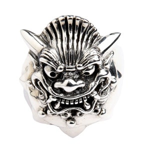 Japanese Mask Ring, Demon Ring, Devil Ring, Devil Mask, Demon Mask ...