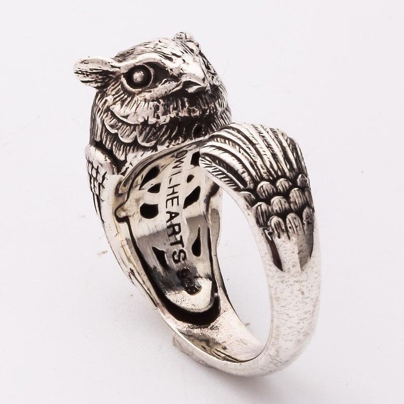 Owl Ring Sterling Silver Ring Animal Ring by Sterlingmalee | Etsy