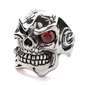 Red Eyes Skull Ring, 925 Sterling Silver Gothic Ring by Sterlingmalee ...