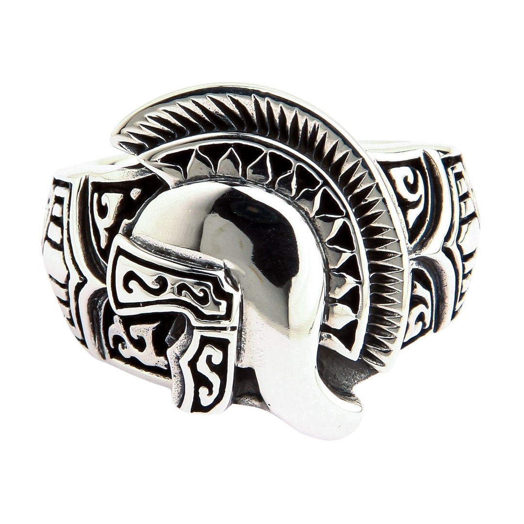 Sterling Silver Roman Warrior Helmet Medieval Ring - Etsy
