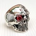 Red Eye Cyborg Skull Ring Sterling Silver Men's Ring - Etsy