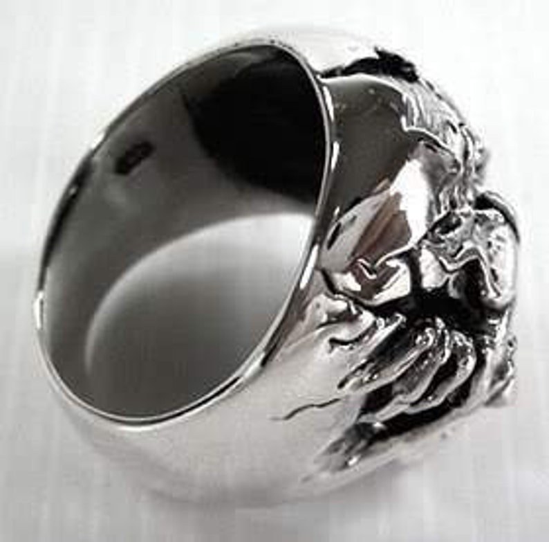 Devil Skull Ring Sterling 925 Silver Skull Ring Men's | Etsy