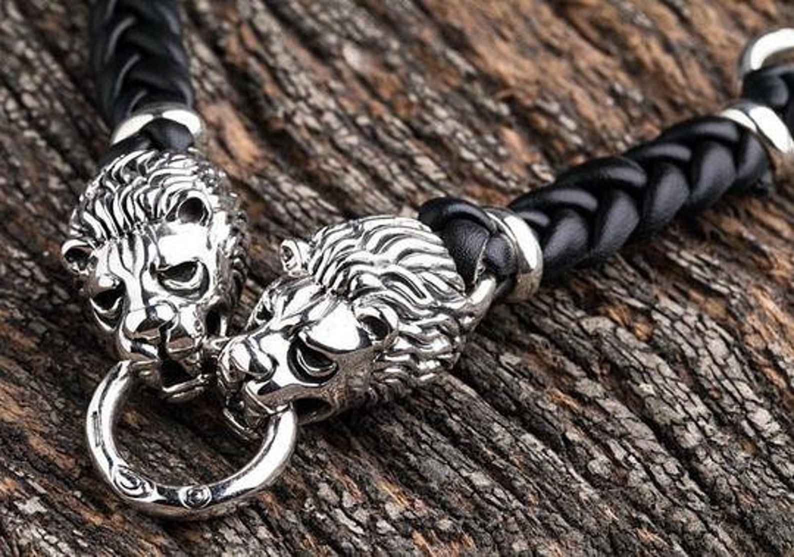 Men Leather Bracelet Lion Bracelet Men's Leather - Etsy