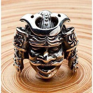 Sterling Silver Samurai Mask Rings - Etsy