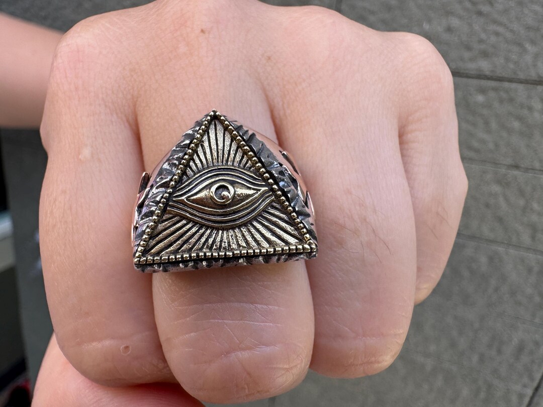 Eye of Providence Ring, Sterling Silver Ring, Brass Ring, Adjustable ...