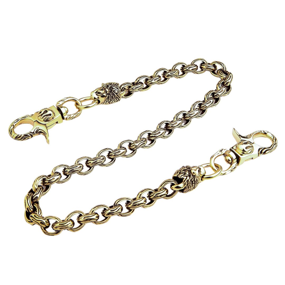 Flame Lion Head Brass Biker Wallet Chain Men's - Etsy