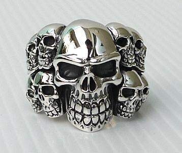 Silver Skull Ring Sterling Silver Men's Ring Silver Goth | Etsy