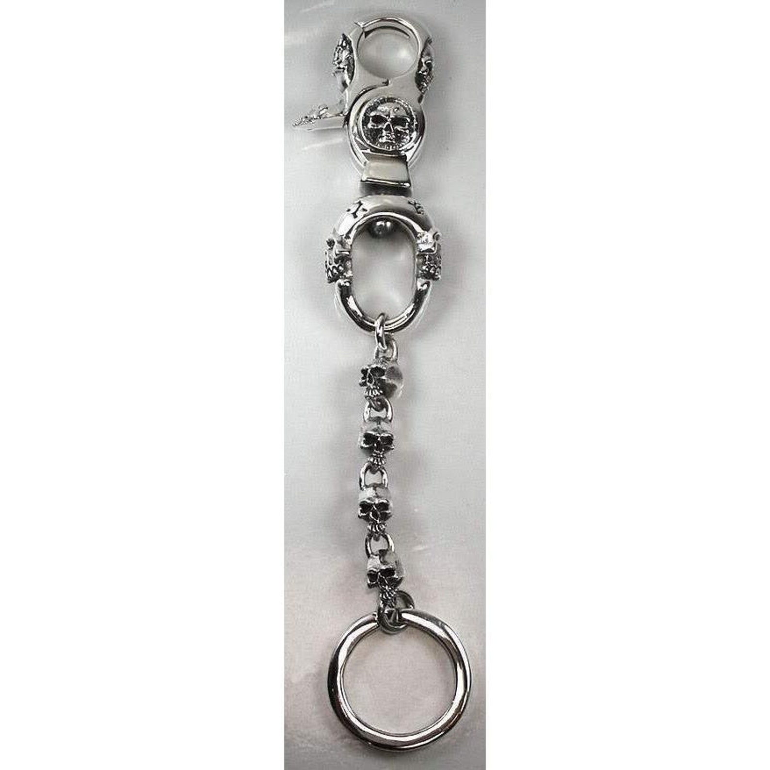 925 Sterling Silver Devil Skull Keychain Gothic Biker Key - Etsy