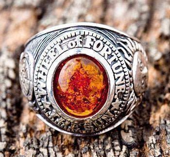 Amulet Amber Mens Ring amulet ring amber ring sterling | Etsy