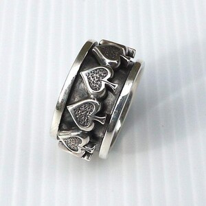 Sterling 925 Silver Spade Spinner Ring - Etsy