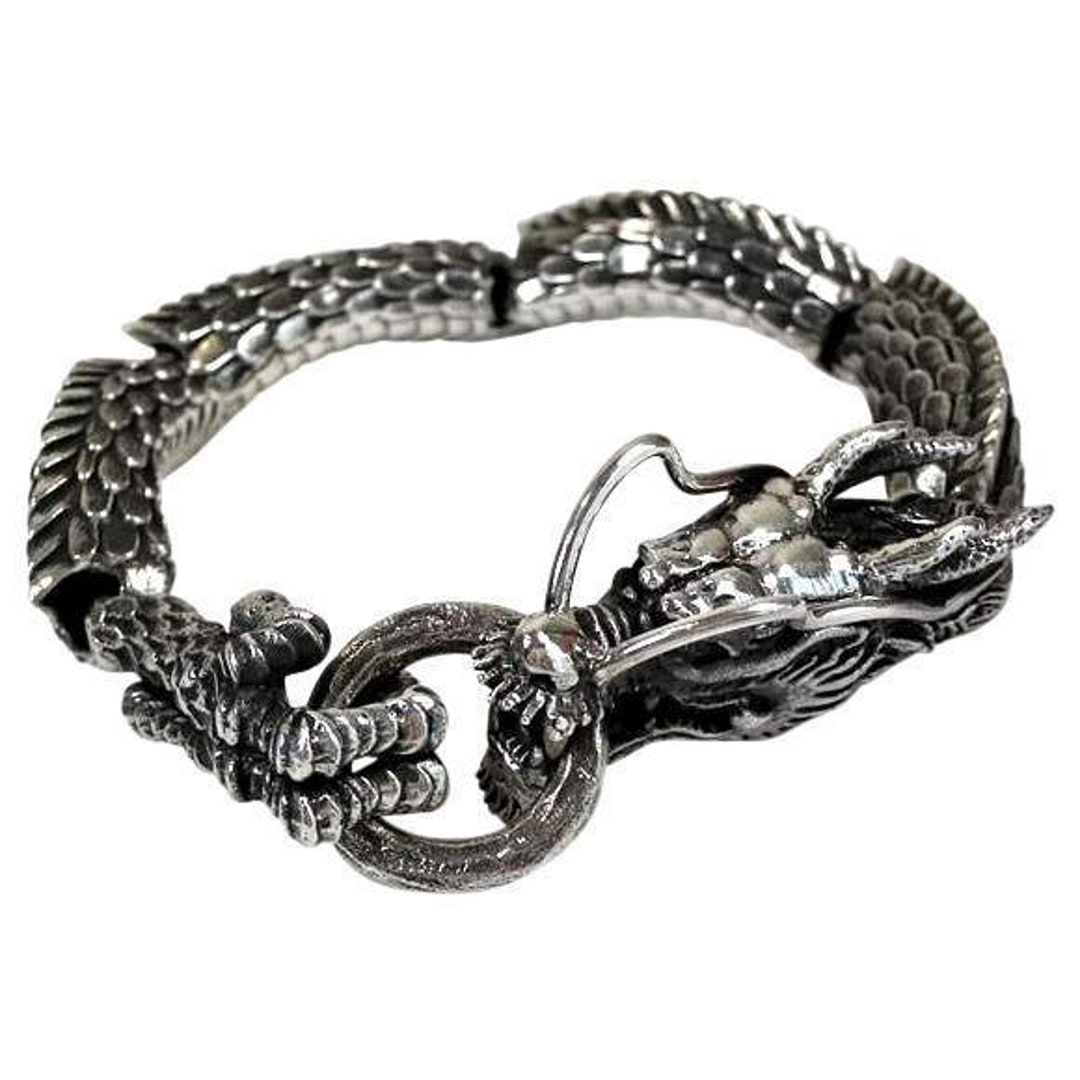 Japanese Dragon Sterling Silver Bracelet - Etsy