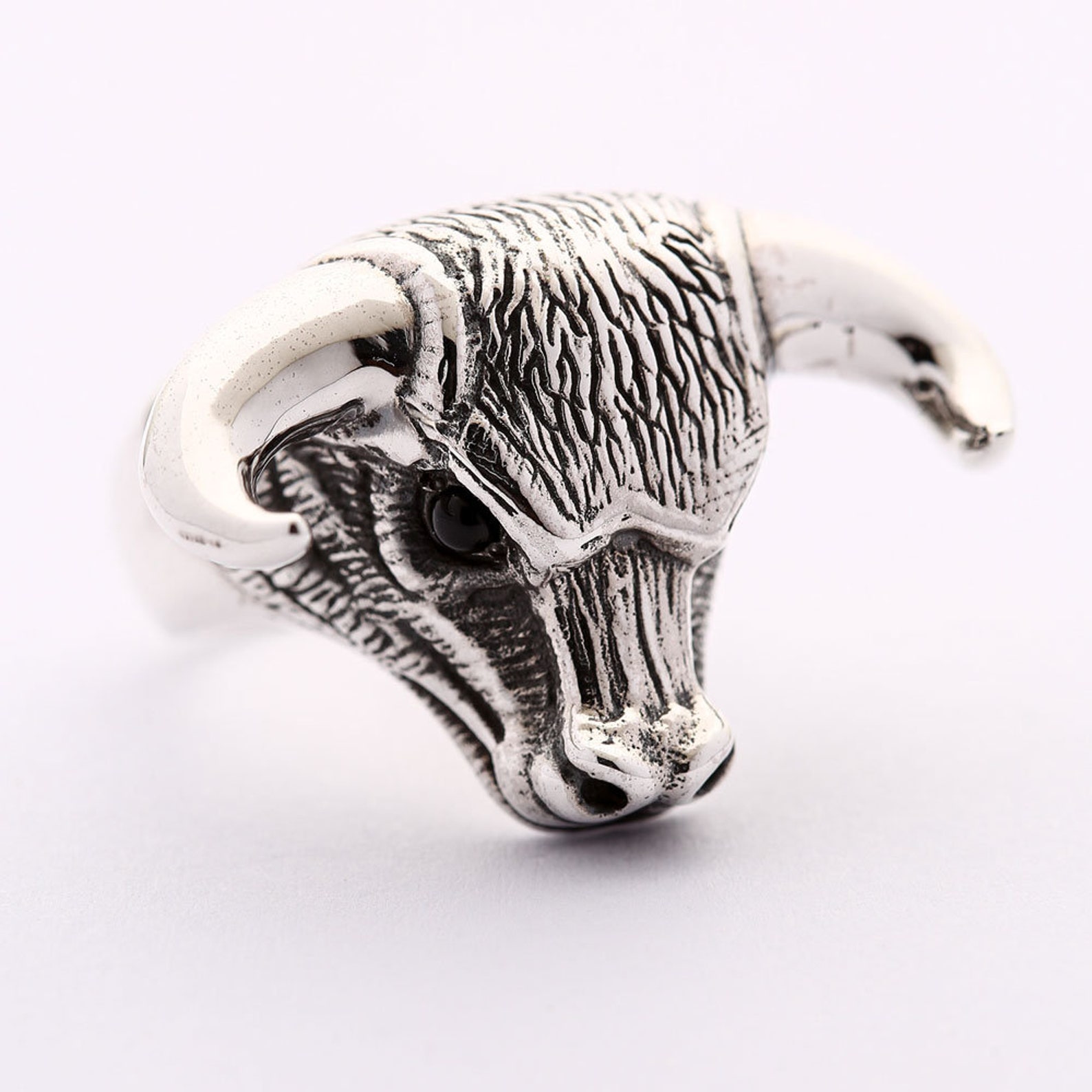 Taurus Ring Bull Ring Bull Head Animal Ring Sterling | Etsy