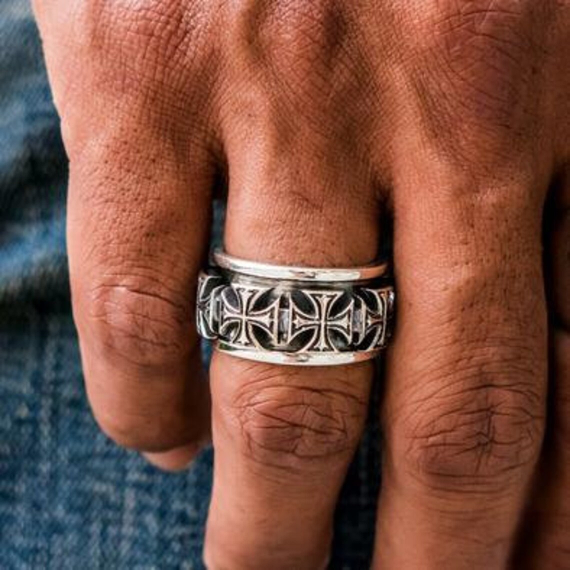 Men's Spin Ring 925 Sterling Silver Spinner Ring Silver | Etsy