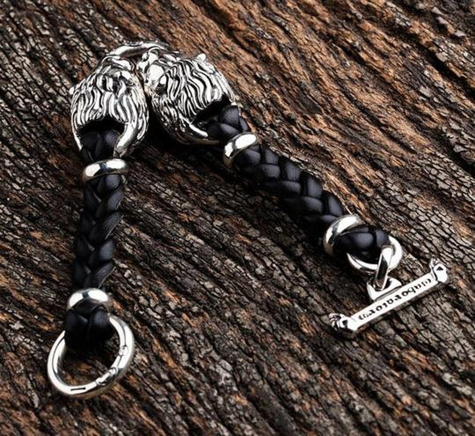 Men Leather Bracelet Lion Bracelet Men's Leather - Etsy