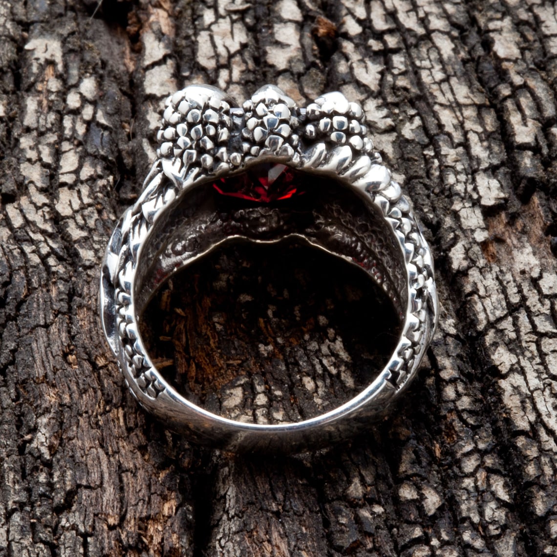 Silver Claw Rings Garnet Mens Rings Sterling Silver - Etsy
