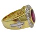 14K Yellow Gold Christian Ruby Mens Bishop Ring - Etsy