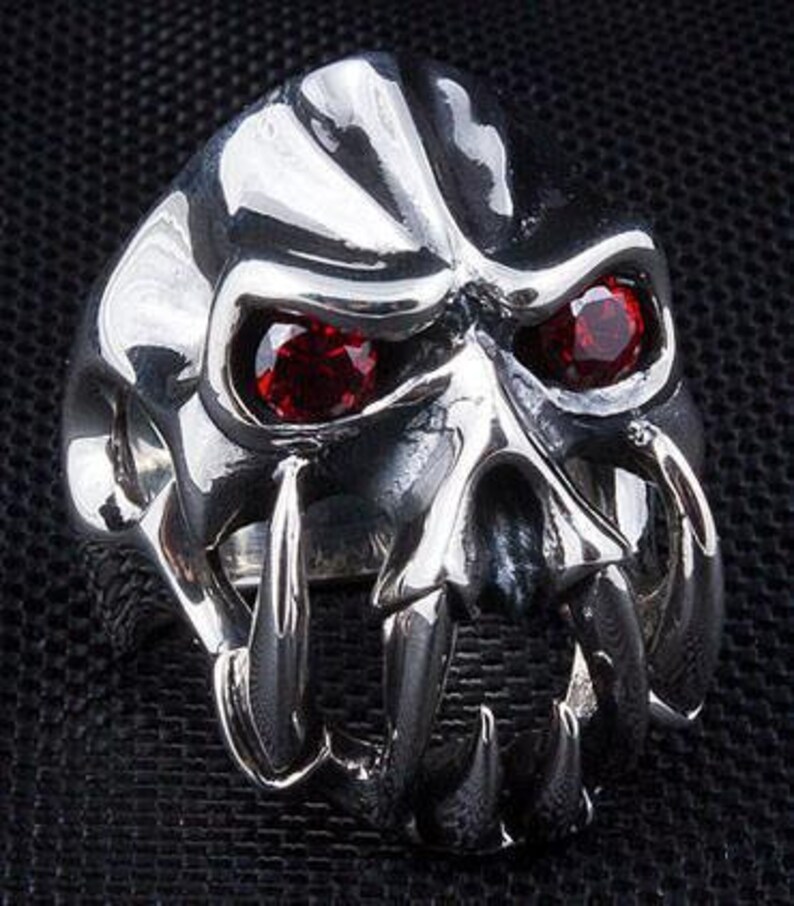 Red Eyes Devil Ring Fang Ring Gothic Ring Men's Ring - Etsy