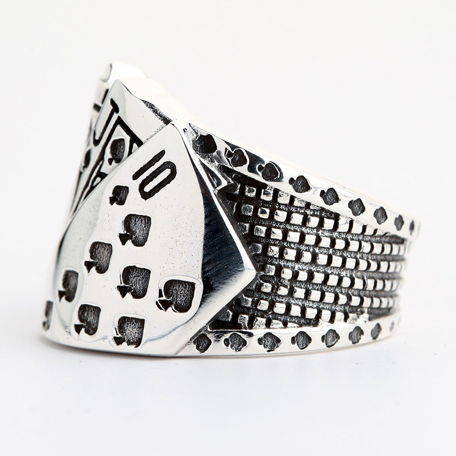 Jugando Card Ring Poker Ring 925 Sterling Silver Ring de - Etsy España