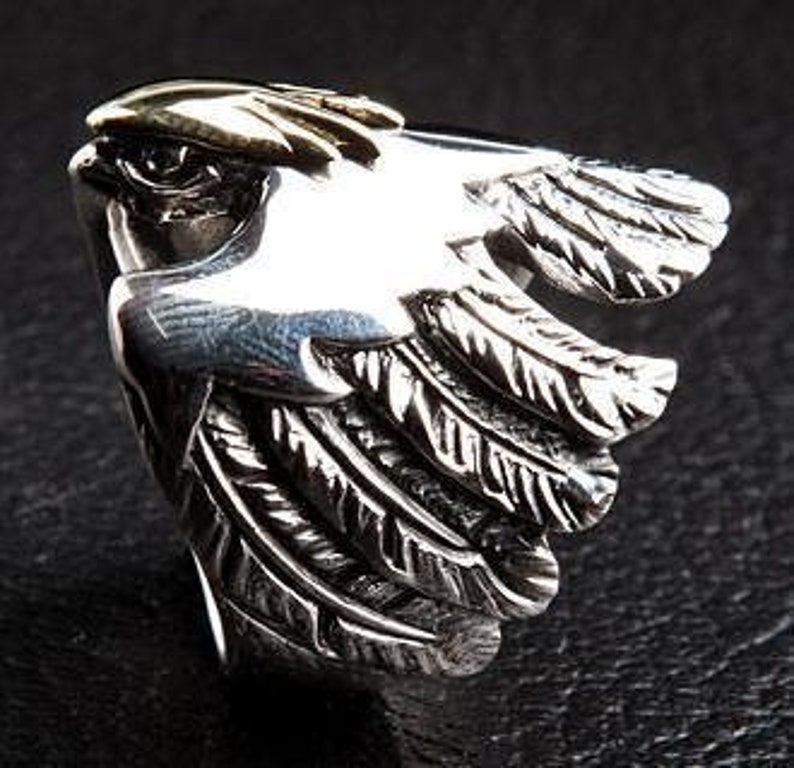 Silver Bird Ring Silver Eagle Ring Hawk Ring 925 Sterling - Etsy