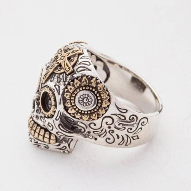Sugar Skull Ring 925 Sterling Silver Mexican Skull Ring by | Etsy