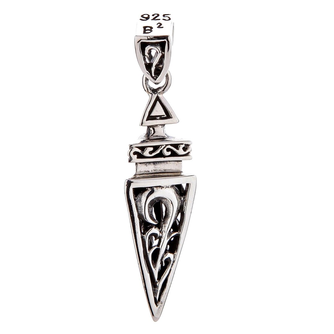 Tribal Spike Pyramid Sterling Silver Pendant - Etsy