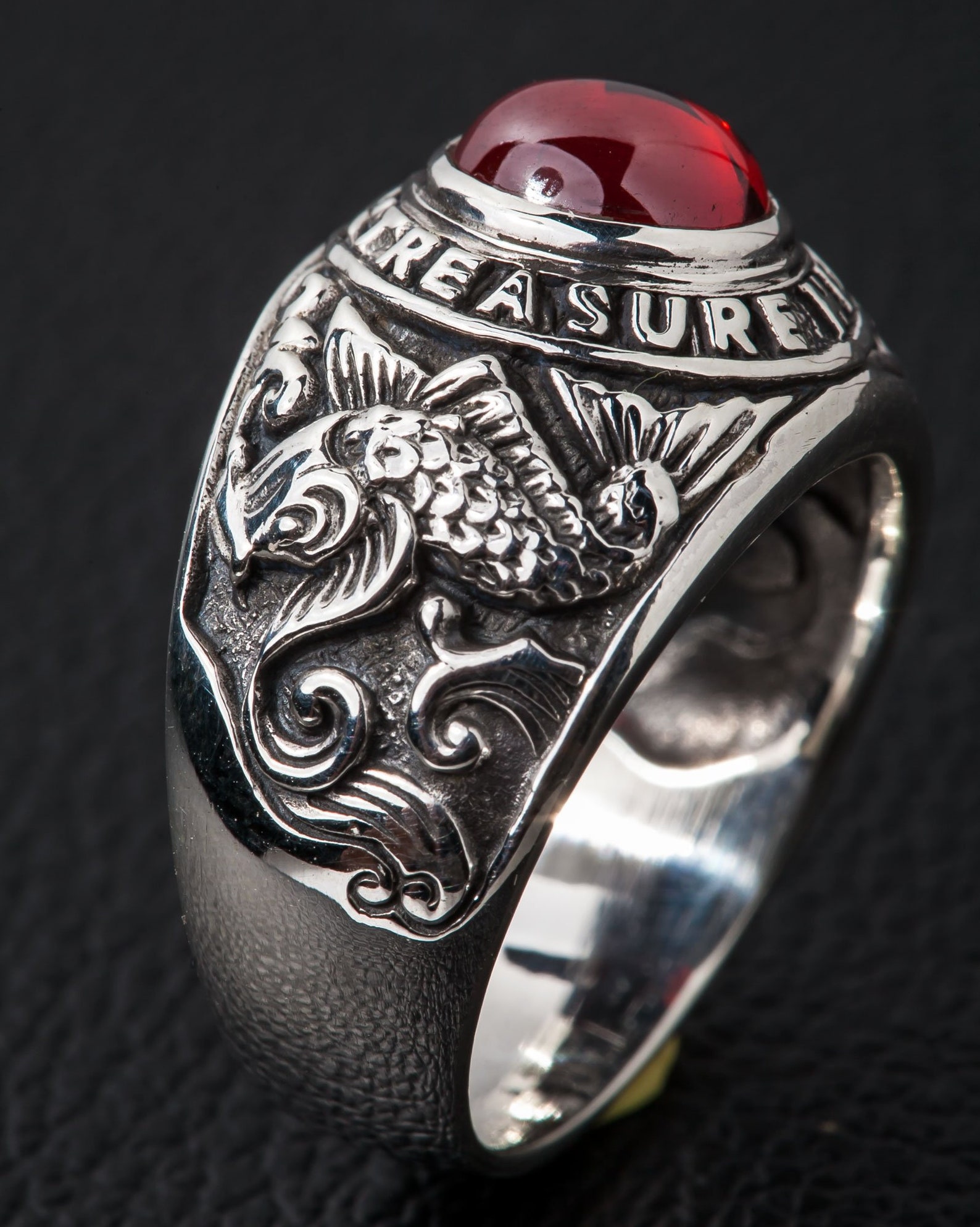 Men's Ruby Ring Sterling Silver Mens Ring Japanese Koi - Etsy
