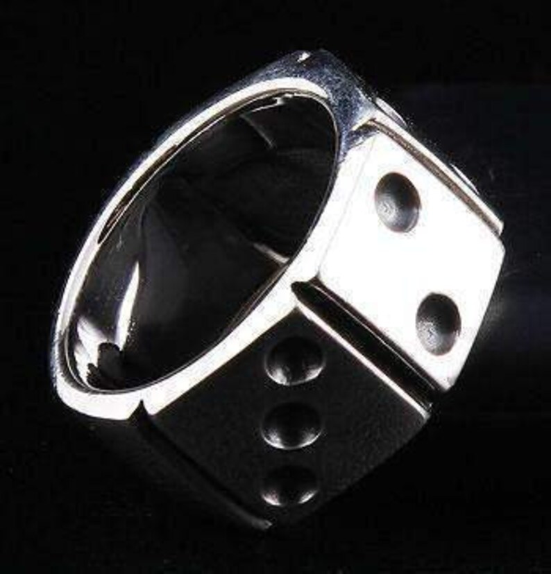 Custom Dice Ring Sterling Silver Band Ring Men's Band | Etsy