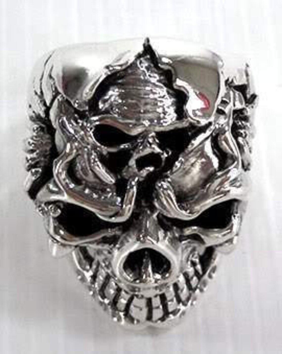 Devil Skull Ring Sterling 925 Silver Skull Ring Men's | Etsy