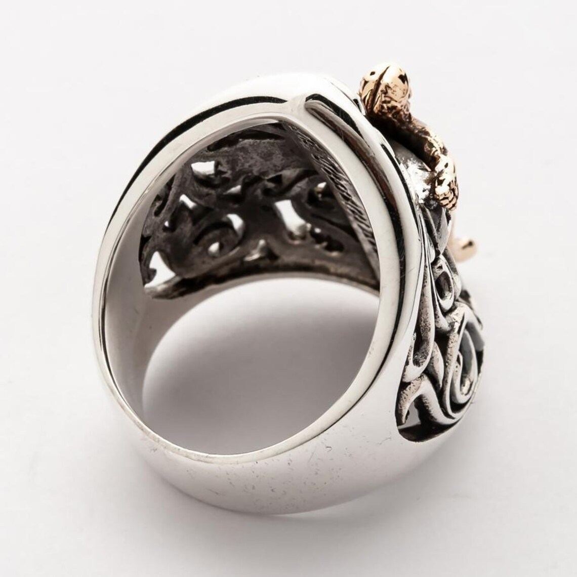 Gold Jesus Silver Mens Ring - Etsy