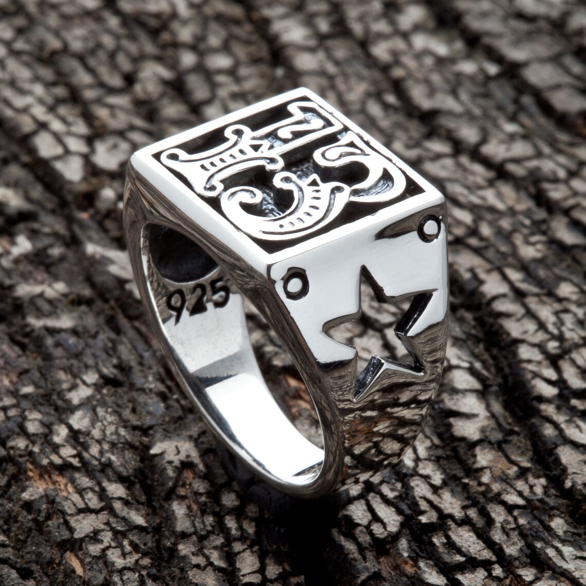 Sterling Silver Ring Biker Ring Number 13 Ring Silver - Etsy