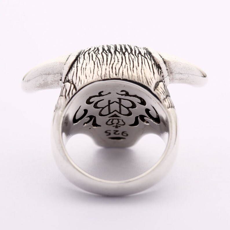 Taurus Ring Bull Ring Bull Head Animal Ring Sterling | Etsy