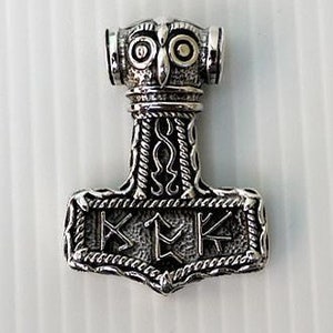Owl Pendant Owl Necklace Owl Futhark Runes Hammer Pendant - Etsy