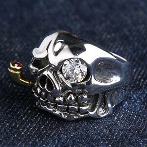 Diamond Eye Skull Ring, Mafia Ring, Funny Ring, Men's Diamond Ring by ...
