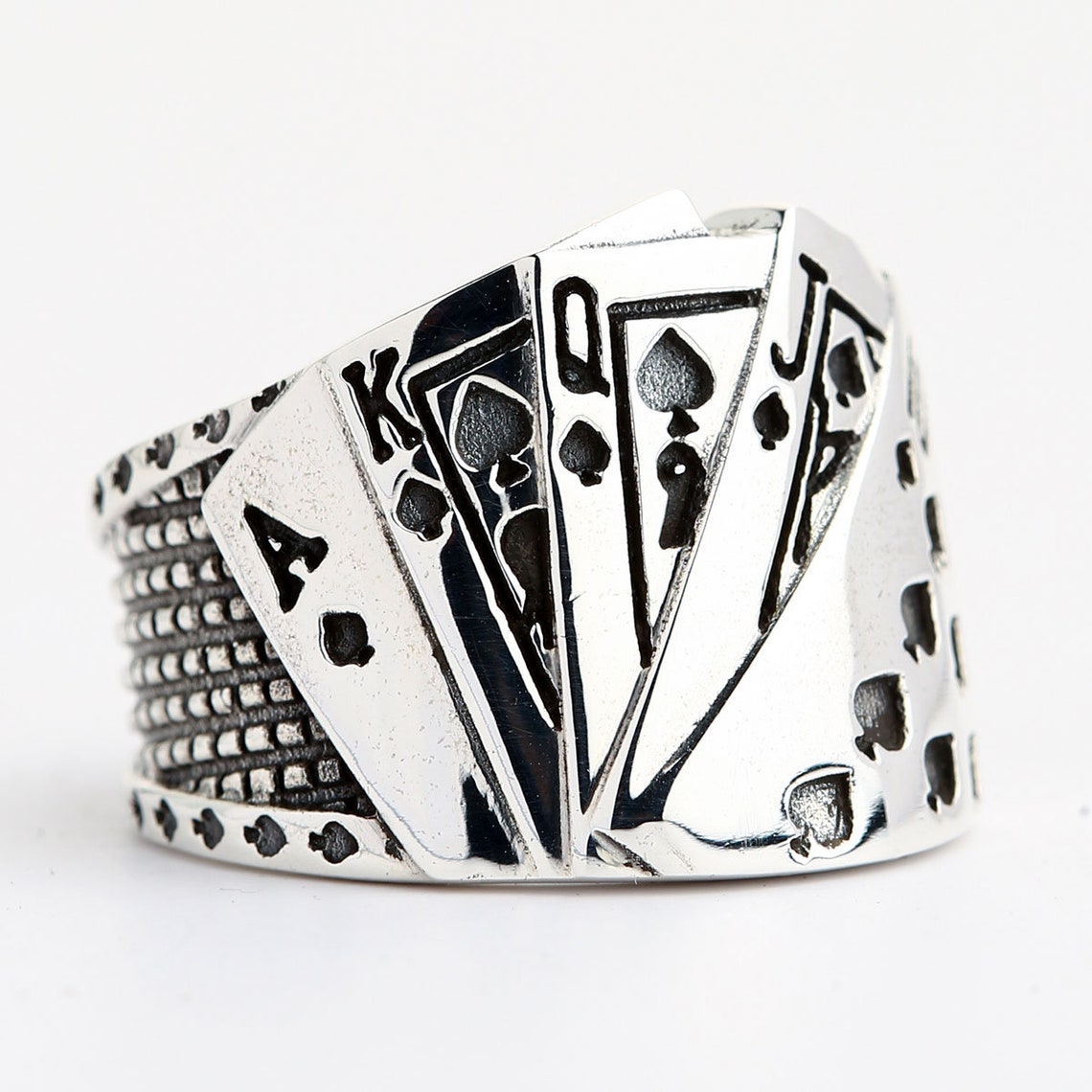 Jugando Card Ring Poker Ring 925 Sterling Silver Ring de - Etsy España