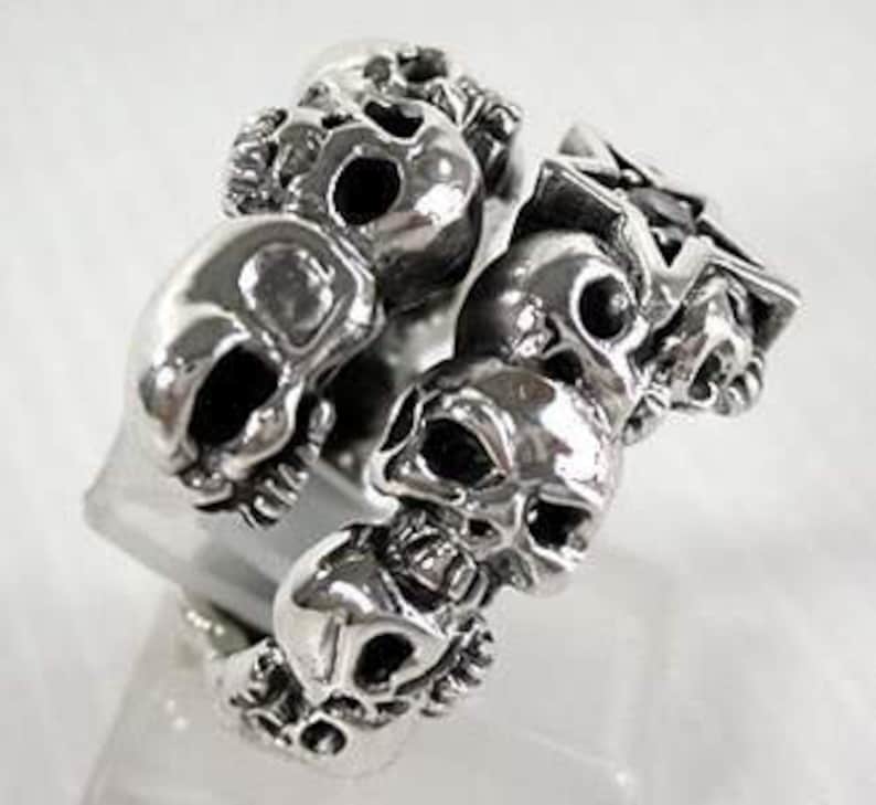 Rock Jewelry Star Ring Silver Skull Ring Skull Jewelry | Etsy