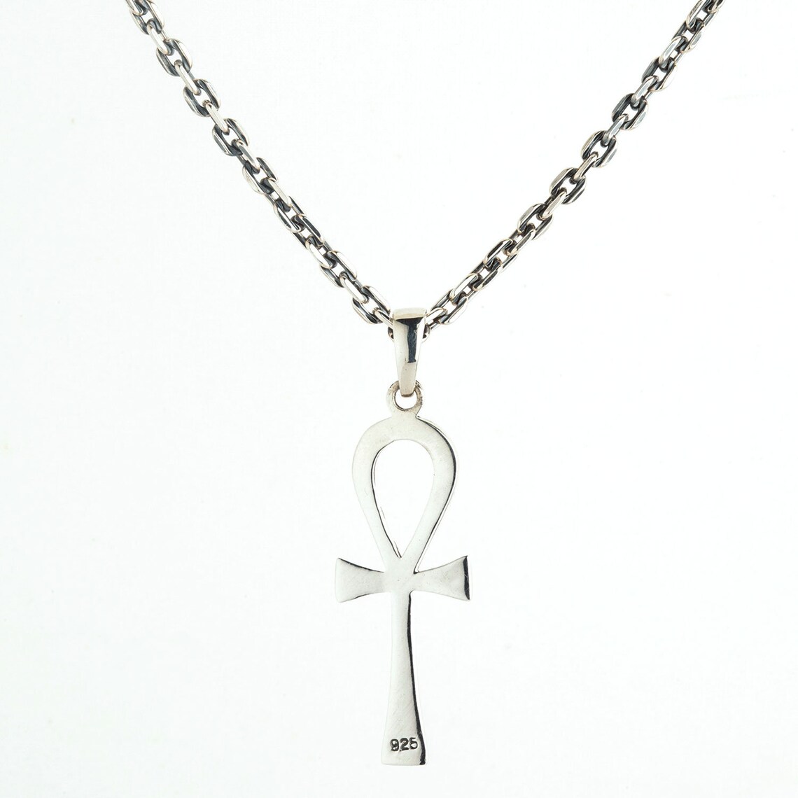 Silver Ankh Pendant Necklace by Sterlingmalee - Etsy