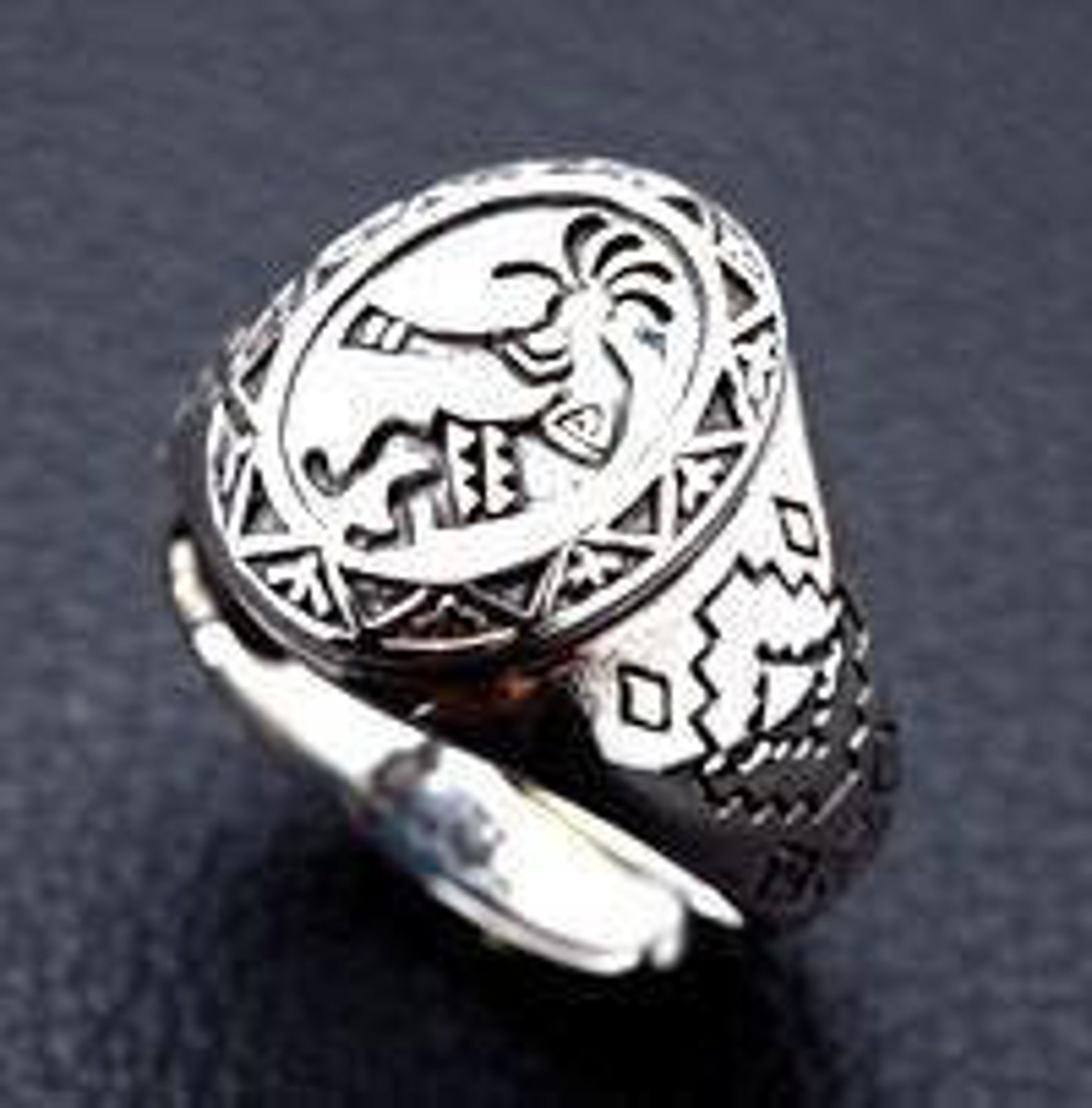 Kokopelli Ring Sterling Silver Ring 925 Silver Ring Aztec - Etsy