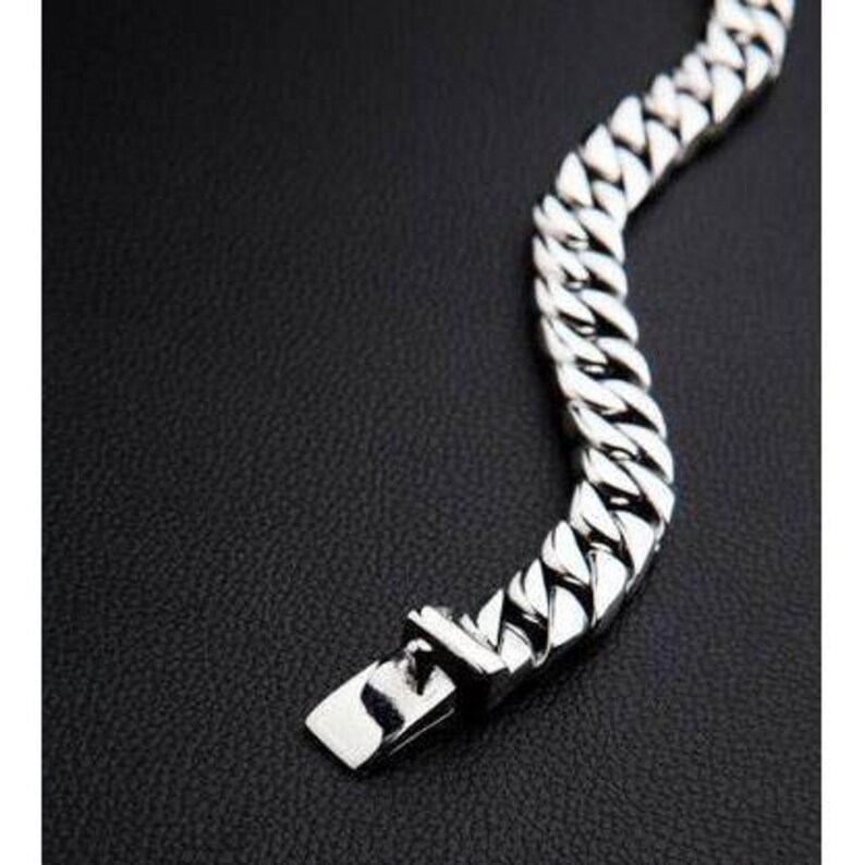 Small Cuban Link Chain Sterling Silver Men's Bracelet - Etsy