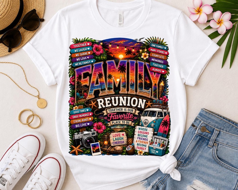 Family Reunion Tropical Sunset Design (canva Template Link) - Etsy